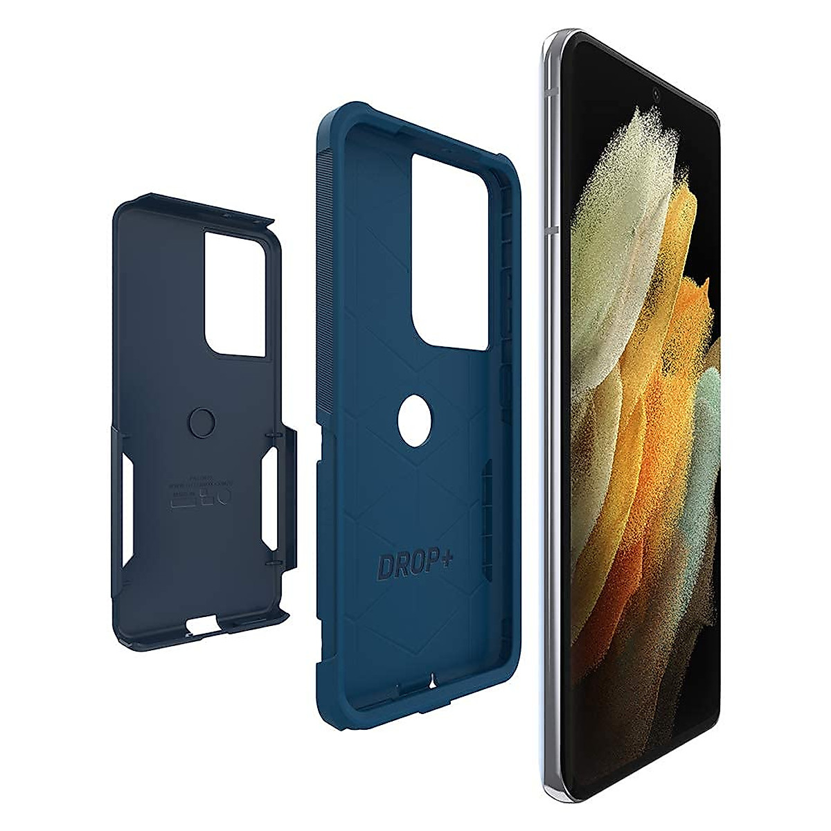 OtterBox Commuter Series Case for Galaxy S21 Ultra 5G (ONLY - Does NOT FIT Non-Plus or Plus Sizes) - Bespoke Way (Blazer Blue/Stormy SEAS Blue)