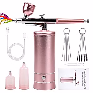 Airbrush-Kit Rechargeable Cordless Airbrush Compressor - Auto Handheld Airbrush Gun, Airbrush Set Portable Wireless Air Brush for Barber, Nail Art, Cake Decor, Makeup, Model Painting