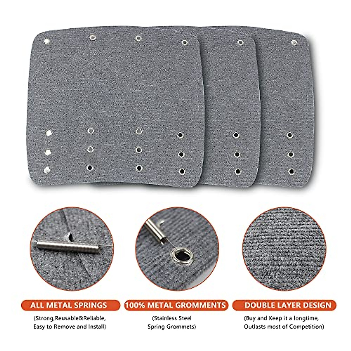 Brrxiur RV Step Covers 22" Wide Camper Step Covers for Radius Steps 3 Pack RV Step Rug with Snap Fasteners