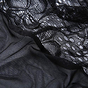 AIBINGGE Lingerie for Women One-Piece Teddy Lingerie Sexy Bodysuit Lace Nightie S-3XL(Black,L)