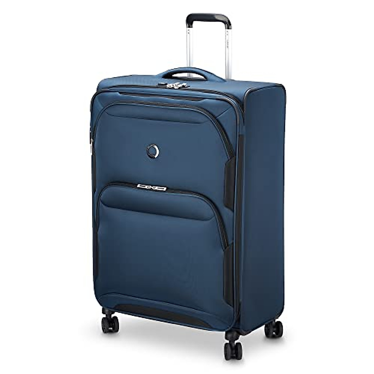 DELSEY Paris Sky Max 2.0 Softside Expandable Luggage with Spinner Wheels, Blue, 3 Piece Set