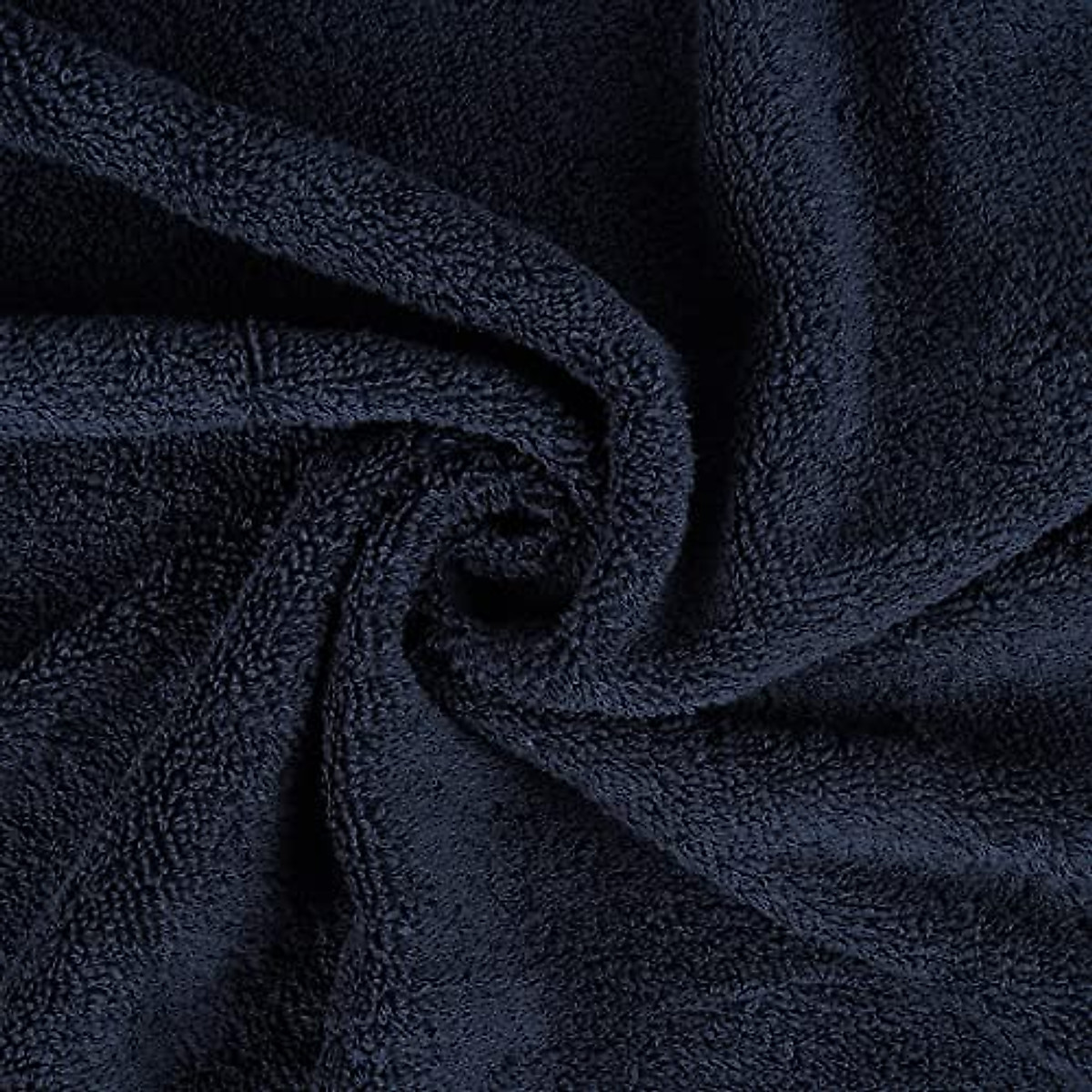 CASA COPENHAGEN Solitaire Designed in Denmark 600 GSM 2 Bath Towels 2 Hand Towels 2 Washcloths, Super Soft Egyptian Cotton 6 Towels Set for Bathroom, Kitchen & Shower - Navy Blue