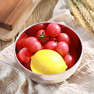 Gobos Premium 304 Stainless Steel Bowls Set, Double Walled Insulated, Nesting Serving Bowls without Lids in Kitchen for Soup, Rice, Ice Cream, Kids Snacks, 5 Pack, 13oz Capacity