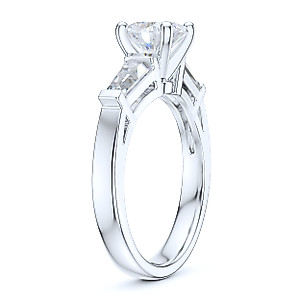 PRSTANI Sterling Silver Tapered Baguette and Round Brilliant Cut Simulated Diamond Three-Stone Promise Engagement Ring For Women (8)