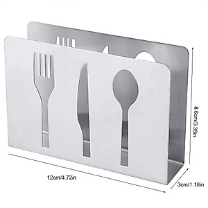 Napkin Holder, Stainless Steel Tableware Pattern Napkin Rack, Kitchen Napkin Dispenser, Modern Serviette Holder Home Bar Restaurant Table Decor