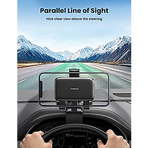 UGREEN Car Phone Holder Dashboard Cell Phone Clip Holder Dash Mount Compatible with iPhone 14 13 12 Pro Max Mini Plus, iPhone 11 SE XS XR 8 7 6 6S Mobile Phone, Black