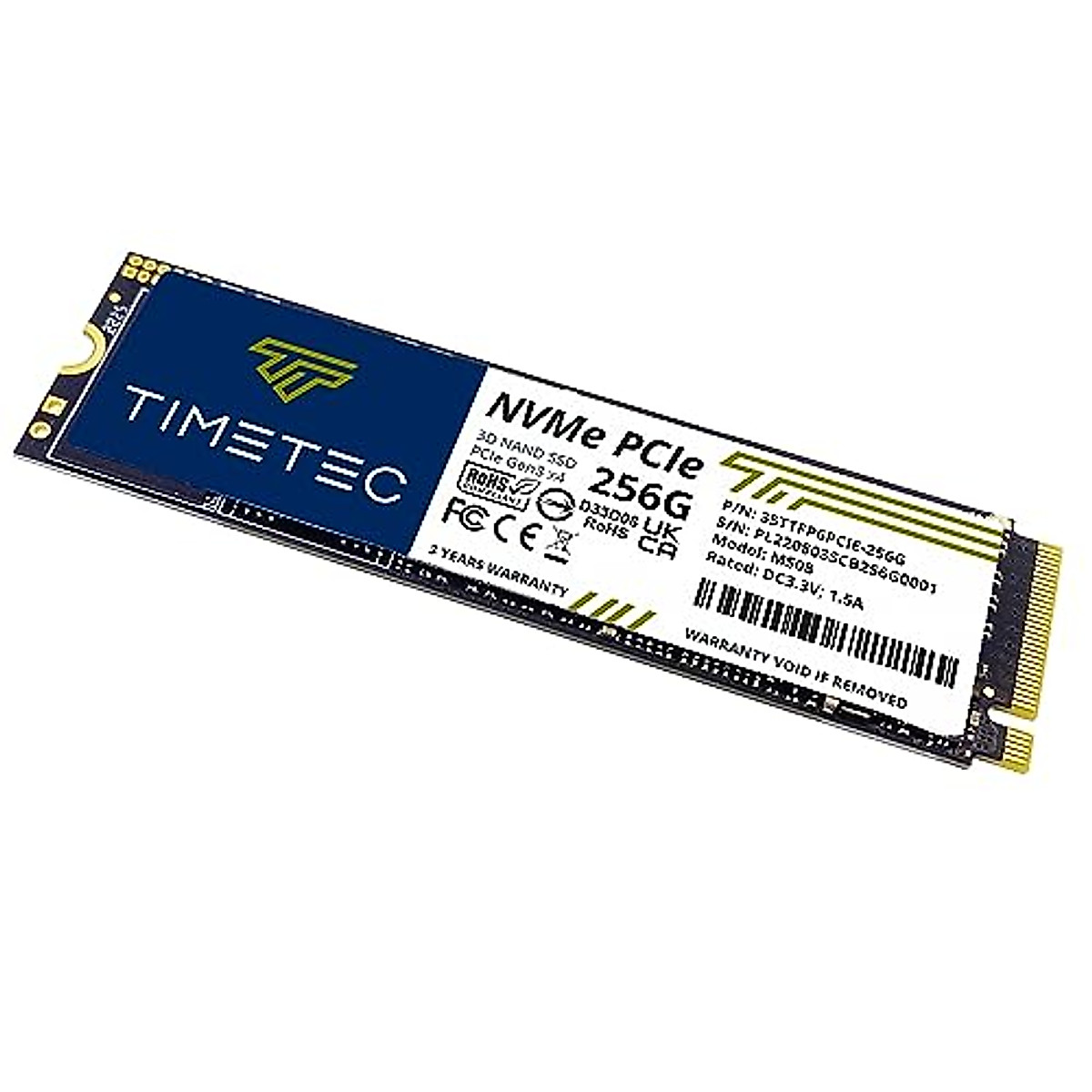 Timetec 256GB SSD NVMe PCIe Gen3x4 8Gb/s M.2 2280 3D NAND High Performance SLC Cache Read/Write Speed Up to 2,000/1,600 MB/s Internal Solid State Drive for PC Laptop and Desktop (256GB)