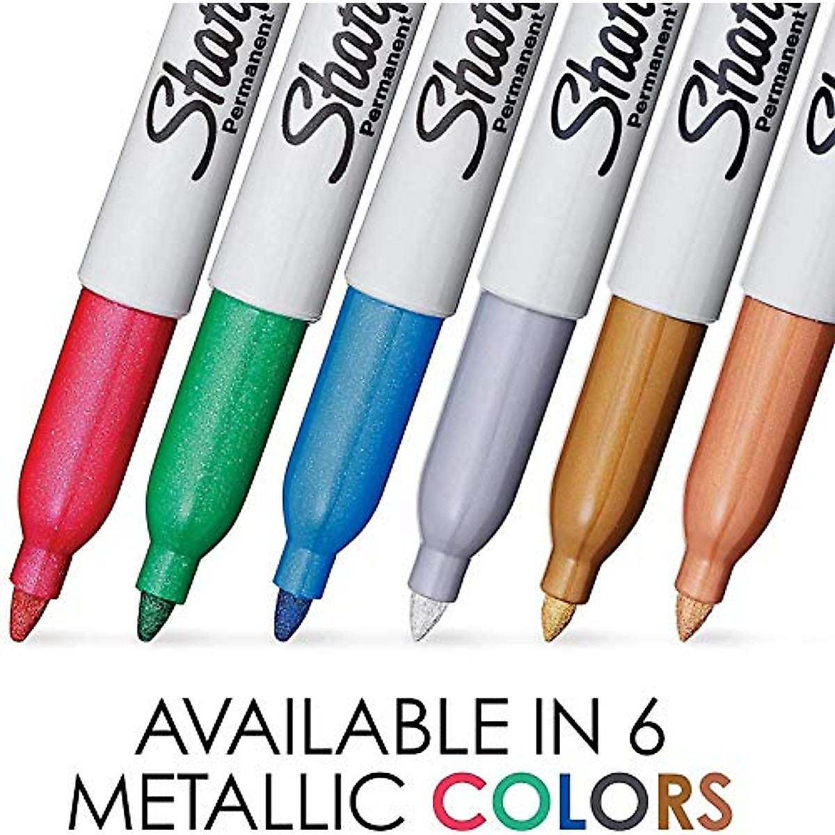 Sharpie Metallic Permanent Markers, Fine Point, Silver, 12 Count, 2 Pack