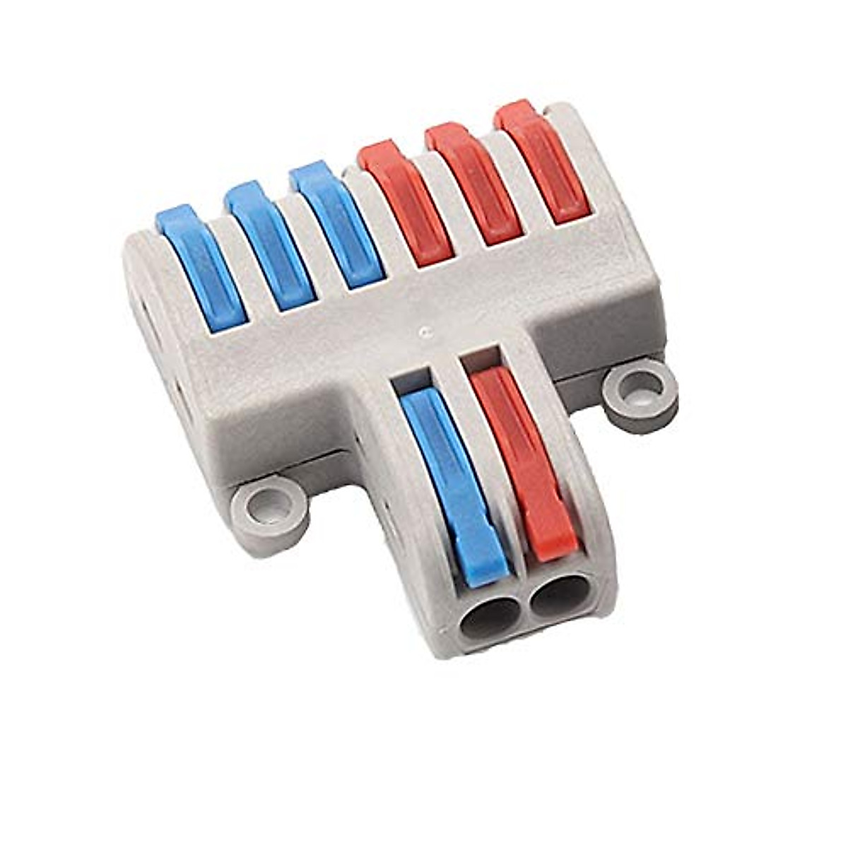 tatoko 10PCS Mini Fast Wire Connector Universal Wiring Cable Connector Push-in Conductor Terminal Block Two in and Six Out