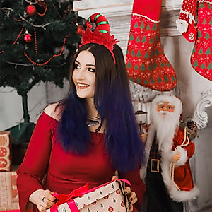 WILLBOND 2 Pieces Christmas Reindeer Antlers Headband Elf Hat Headband Deer Headband for Women Christmas Party Favors(Ox Horn)