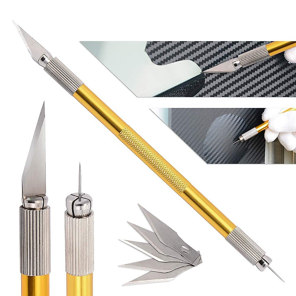 Vehicle Vinyl Wrap Tool Kit Car Wrap Kit Include Vinyl Squeegee, Film Cutter, Air Release Pin, Utility Knife Wrap Tools for Car Wrapping Window Film Application PPF Installation & Wallpaper Smoothing