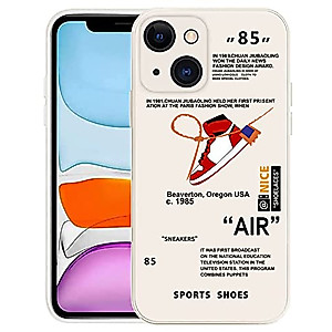 HEUHFUWA Cool Sports Shoes Pattern Phone Case Designed for iPhone 13 Mini Case, Fit On and Off 85 Case Soft TPU Bumper Cover Compatible with iPhone 13 Mini Case 5.4 inch White