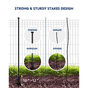Hopesun Decorative Garden Fence Fast Installation Multi-Purpose Metal Pet Fence Kit Outdoor