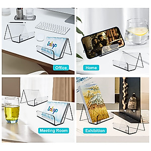 Boloyo Acrylic Business Card Holder for Desk , 6PC Business Card Display Stand Desktop Name Card Organizer Capacity 60 Cards