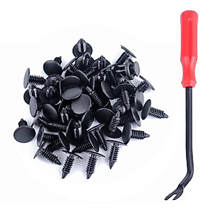 100 Pcs Plastic Fastener Push Pins Universal Fit Electric/Gas Yamaha Golf Cart X-Mas Club Cart EZGO TXT RXV Tree Rivets Clips Replace# 1010434, 16816-G1, 16816-G2, 10-9150-NS, 90269-06028