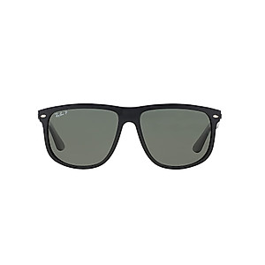 Ray-Ban RB4147 Boyfriend Sunglasses + Vision Group Accessories Bundle (Black/Dark Green Polarized (601/58),60) for unisex-adult