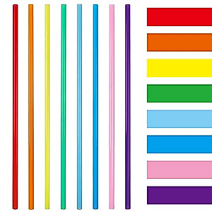 Tomnk 300pcs 10.3 Inches Disposable Drinking Straws Plastic Straws Extra Long Assorted Bright Colors