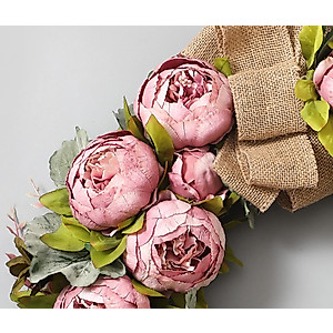 Wreaths for Front Door 24 inch Fall Wreaths Door Wreaths for Front Door with Peony Grapevine Base in Spring Summer Autumn Winter Wreaths for Indoor Outdoor