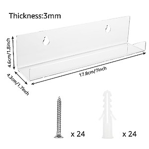 SENENQU 12 Pack Vinyl Record Shelf Wall Mount 7 Inch Clear Acrylic Record Shelf, Album Record Wall Display, Vinyl Record Holder CD Rack