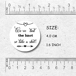 We Tied the Knot, Take a Shot Stickers - Wedding and Engagement Party Labels for Bottles - 120pcs/set
