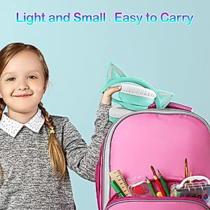 LOBKIN Bluetooth 5.3 Kids Headphones with Case - RGB LED Light Up Cat Ears Foldable Adjustable On-Ear Headset Support Wireless or 3.5mm Wired Mode for Toddler & Girls & Boys Teens (Green)