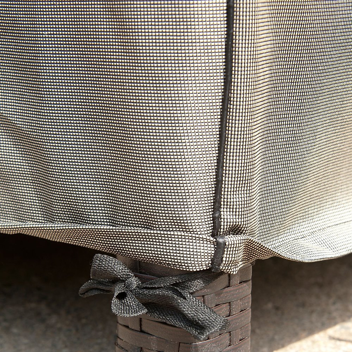 Budge P4A05PM1 English Garden Square Patio Table/Ottoman Cover Heavy Duty and Waterproof, Small, Two-Tone Tan