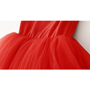 BTGIXSF Baby Girls Tutu Dress Toddler Sleeveless Tulle Dress Princess Infant Party Dresses 1580 Red 4T