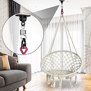 MDAIRC Heavy Duty Hanging Kit Swing Hangers and Hammock Spring and 360 smooth swing swivel spinner Kglobal Swivel Hook and Locking Snap Hooks for Wooden Sets，tire swing swivel, Seat Trapeze Yoga