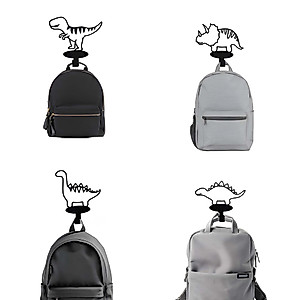 4 Piece Set Cartoon Dinosaur Silhouette Shape Coat Hooks Wall Mounted Matte Black Metal Wall Hanger Hooks for Coat Hat Garments Leashes Modern Minimalist Design Dinosaur Room Decor for Boys Girls Kids