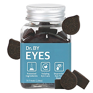 Doctor By Eyes Supplement for Dogs and Puppy – Tear Stain Remover Vision Support with Lutein & Omega-3 + Milk Thistle Duck Flavored Soft Chews - 82 oz (80g), 70 Brown…