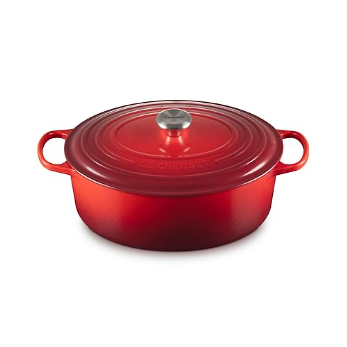 Le Creuset Enameled Cast Iron Signature Oval Dutch Oven, 8 qt., Cerise