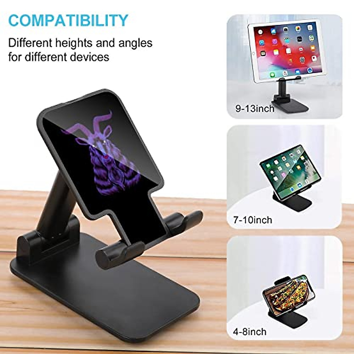 Satan Goat Foldable Desktop Cell Phone Holder Portable Adjustable Stand for Travel Desk Accessories