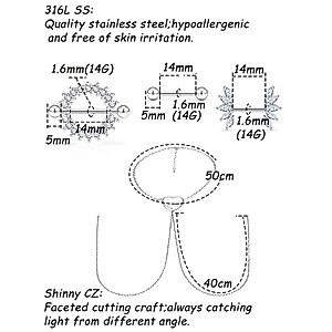 Vqoxaggi 14G Nipple Rings for Women Surgical Steel VXG0002 0