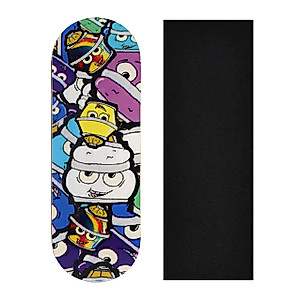 Teak Tuning Premium Fingerboard Graphic Deck, Bubble Bushing Collage - 32mm x 97mm - Heat Transfer Graphics, Pro Shape & Size - Pre-Drilled Holes - Includes Prolific Foam Tape
