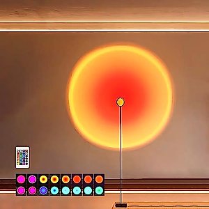 LEBROMI Sunset Lamp Projector Led Lights Floor lamp for Bedroom Night Light RGB Lights Sun Sunlight Sunrise Lamp 10w 360° Rotation Mood Lighting Home/Room Decor Halloween Christmas Gifts for Women