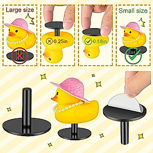 ZHWKMYP 20Pcs Duck Holder, Black Plastic Duck Plug Holders for Car Dash, Rubber Duck Mounts for Car Dashboard Lover (Excluding Rubber Duck)
