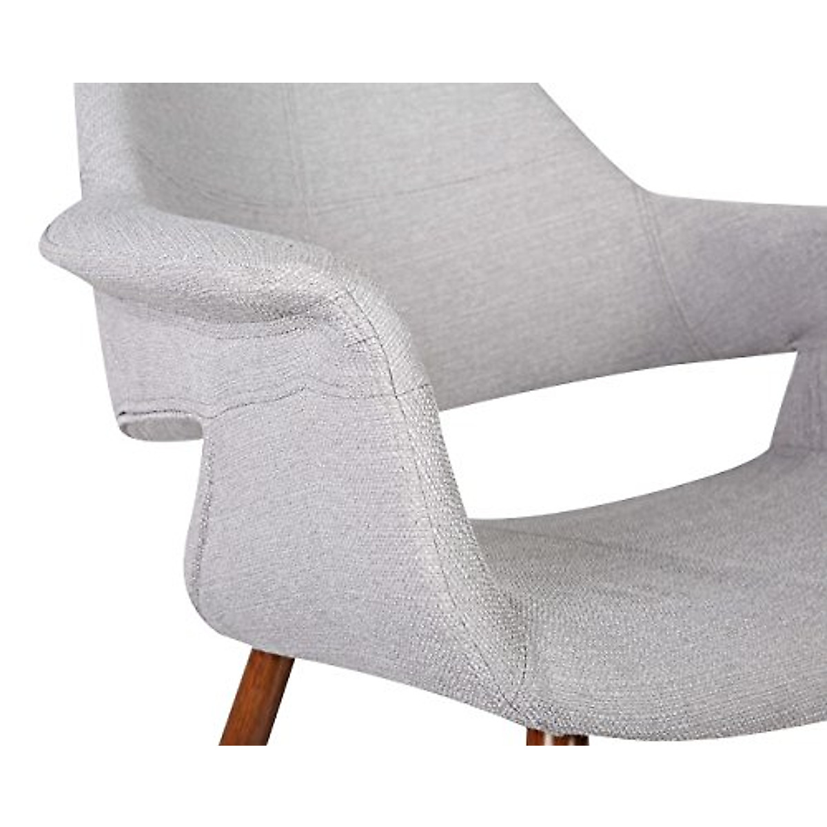 Armen Living Phoebe Mid-Century Modern Fabric Upholstered Dining Chair for Kitchen Table Office Desk Vanity, 24D x 25W x 33H Inch, Gray