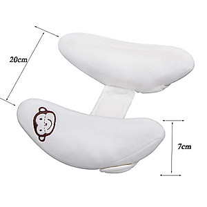 Inchant Adjustable Toddler Headrest & Neck Support, Banana Shape Travel Pillow,Best Headrest for Car Seat,Pushchair, White