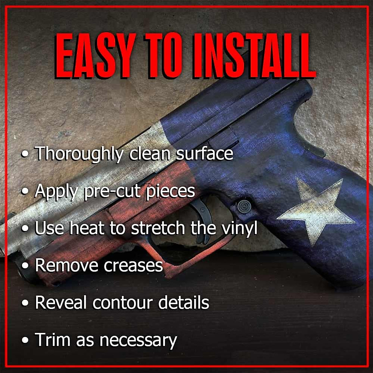 GunSkins Precut Pistol Skin for Sig Sauer P365 - Compatible with Airsoft AEG BB Gun - Vinyl Wrap - Easy to Install - 100% Waterproof - Matte Finish - Made in USA - GS Come and Take It