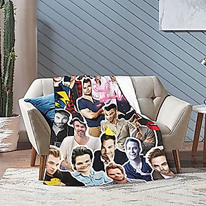 Blanket Chris Pine Soft and Comfortable Warm Fleece Blanket for Sofa, Office Bed car Camp Couch Cozy Plush Throw Blankets Beach Blankets