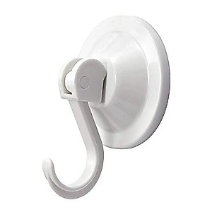 NL Home 4-Pack Suction Cup Hooks for Bath or Shower, Wreath Hangers for Glass Door or Window, White