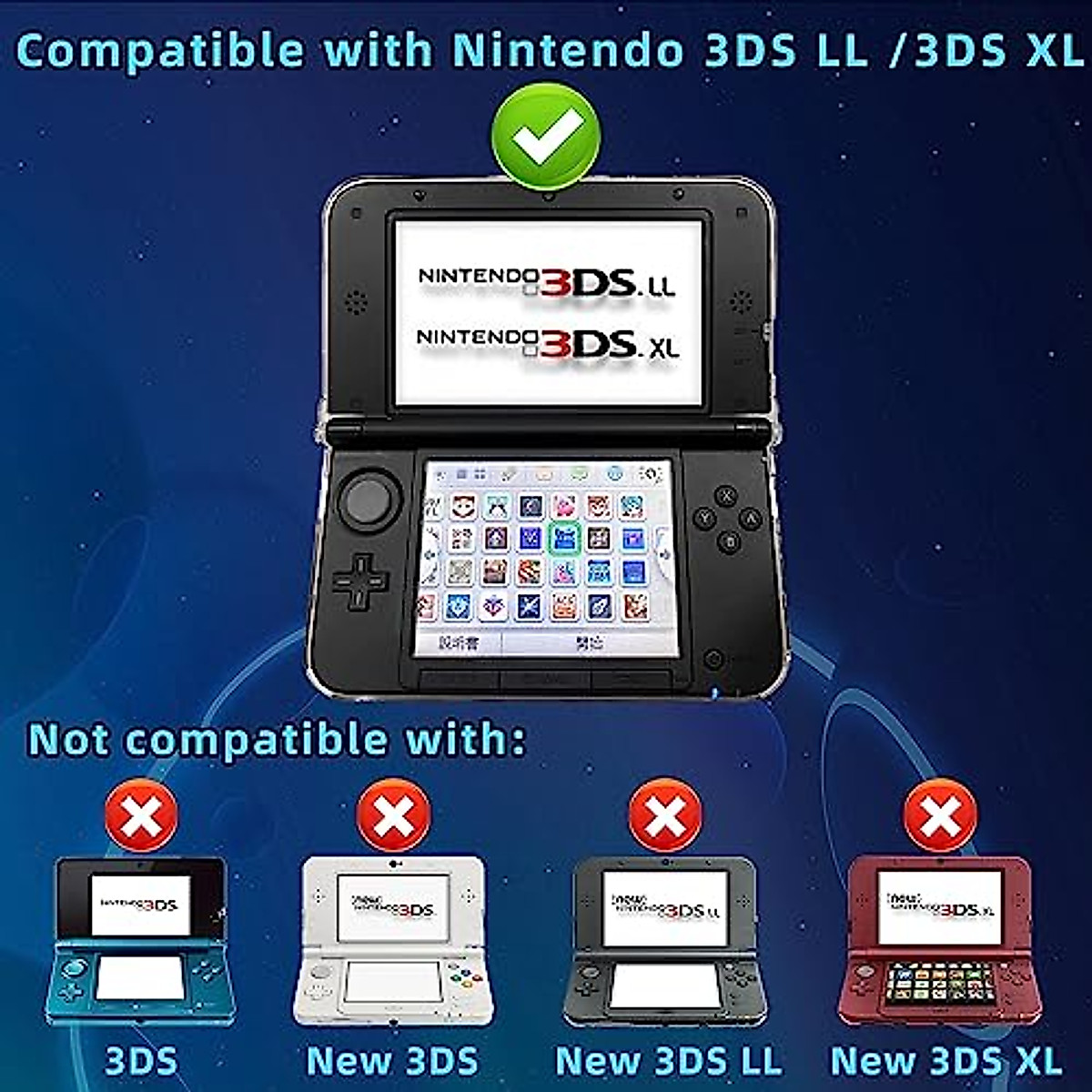 OSTENT Protective Clear Crystal Hard Guard Case Cover Skin Shell for Nintendo 3DS XL LL Color Clear White