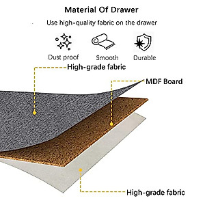 Deep Grey Fabric Dresser Storage Organizer 8-Drawer Closet Shelves, Dressers Storage Chest for Bedroom, Living Room, Hallway & Nursery with Easy Pull Fabric Bins Wood Top