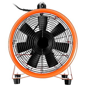 VEVOR 10 Inch Portable Ventilator Fan, High Velocity, Low Noise, 2700m3/h Air Flow, 320W Power, 295Pa Pressure, with 5M Duct Hose, Orange