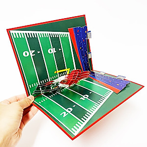 POP CARD EXPRESS American Football Birthday Card, 5.91 in x 7.87 in, Blank Envelope and Clear Plastic Bag Included