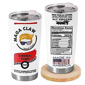 Aclinko MAGA Claw Trump Hair All Aboard Trump Train - US Election 20oz & 30oz Stainless Steel Tumbler with Reusable Straw, Trump Supporters Gift for Men and Women (30oz Curve)