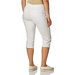 Briggs New York Womens Pull On Capri Pocket Casual Pants, White, 14 US