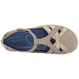 Aravon Women's Beaumont Fisherman Sandal, Stone, 7.5 Narrow