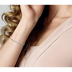 Miabella 925 Sterling Silver Italian 3mm, 4mm Solid Mariner Link Chain Bracelet for Men Women, Made in Italy (3mm - Length 7 Inches (Small))