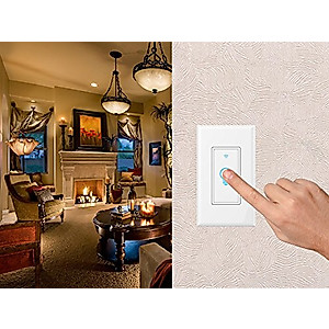 Micmi Smart WiFi Light Switch Compatible with Alexa/Google Home IFTTT Timing Wireless Voice Control Function, Suit for 1/2/3/4 Gang Switch Box in Wall, Neutral Wire Required 1pack